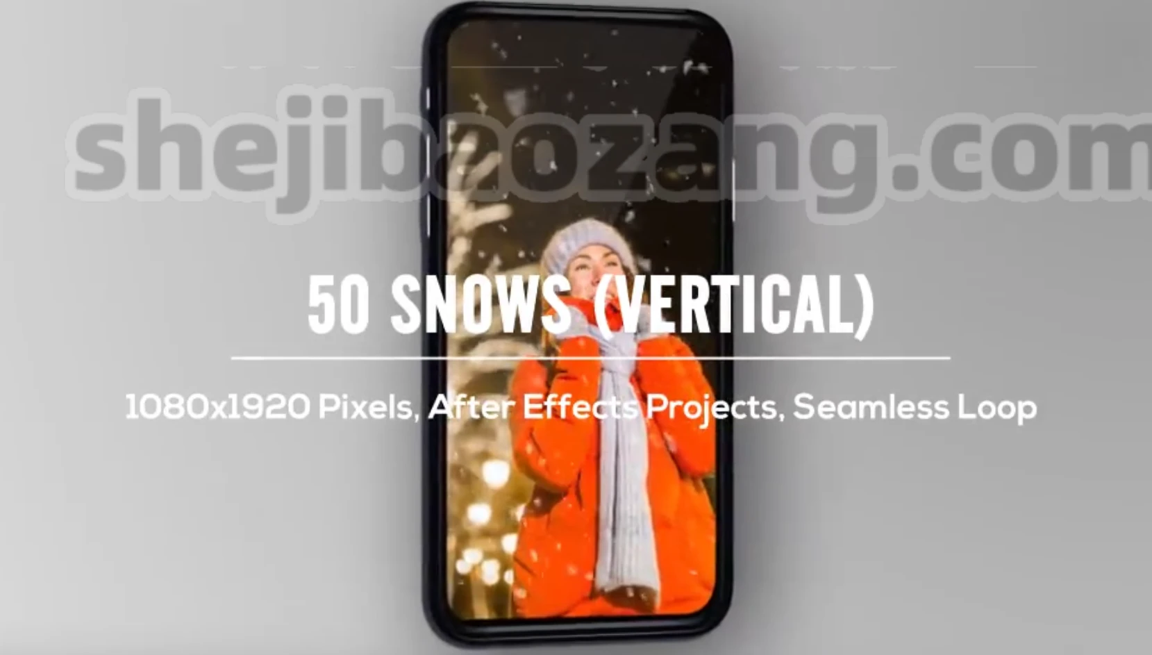 AE模板-50组竖屏唯美冬天雪花叠加特效 50 Snow Overlays – 设计宝藏