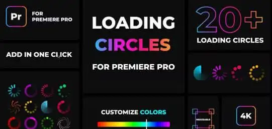 PR模板 21个读取加载等待图形动画 Loading Circles Animation Pack – 设计宝藏