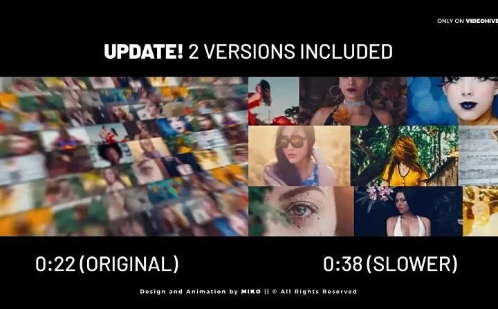 AE模板 马赛克照片墙Vlog标志展示片头动画 Mosaic Photo Wall Vlog Logo Reveal – 设计宝藏