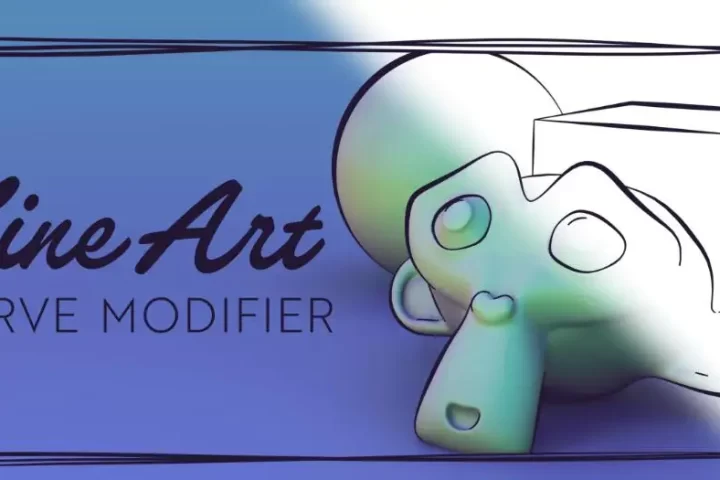 Blender插件 线条艺术曲线修改器 Line Art Curve Modifier v1.1 – 设计宝藏
